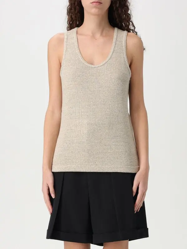 Bottega Veneta Ribbed Tank Top - Cream