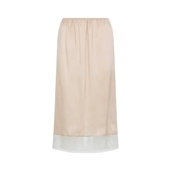 Carven Silk Lace Trim Midi Skirt - Multicolor