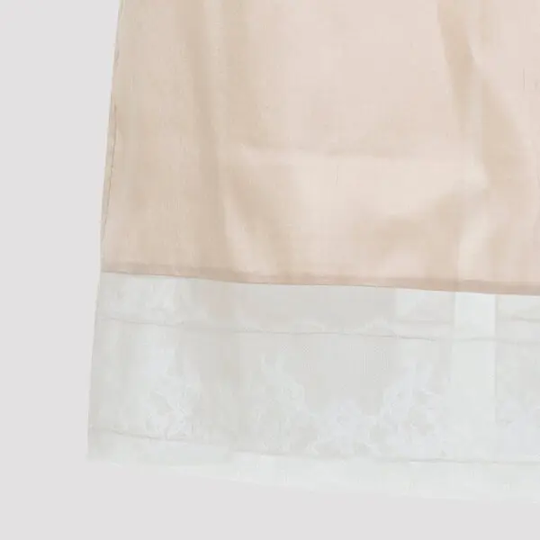 Carven Silk Lace Trim Midi Skirt