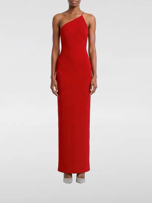 Solace London One-shoulder Gown With Tie Detail - Red
