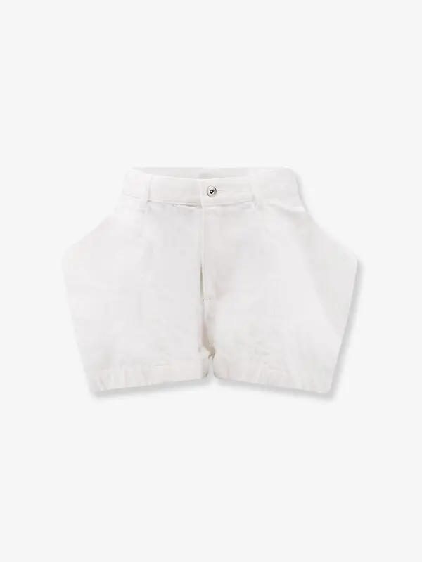Sacai White Cotton Shorts - Multicolor