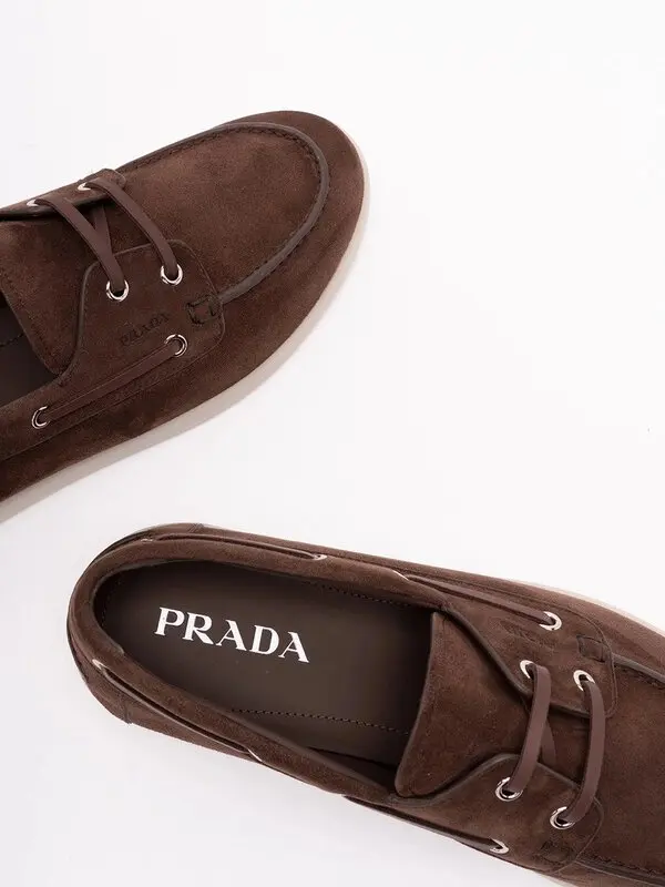 Prada Suede Boat Shoes - Multicolor
