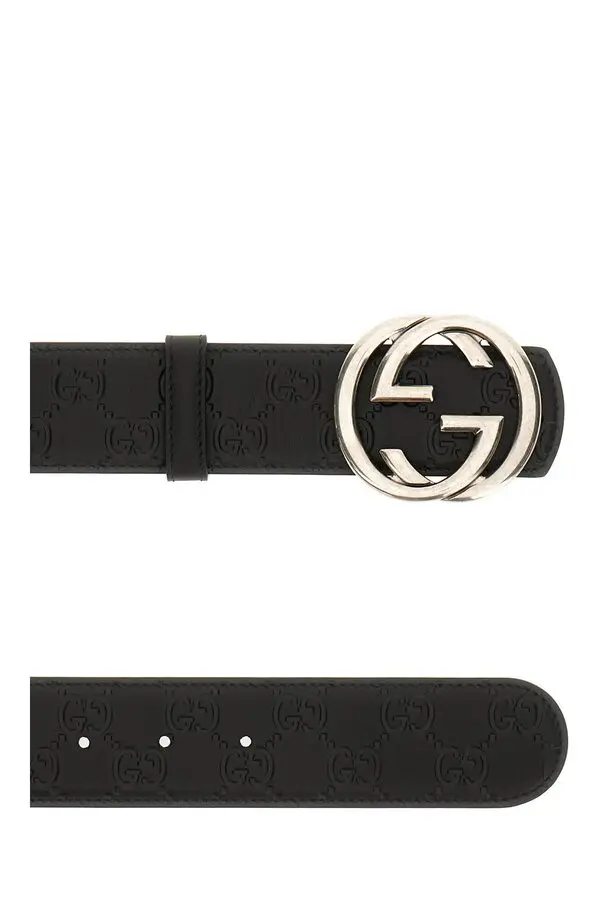 Gucci Embossed Monogrammed Leather Belt