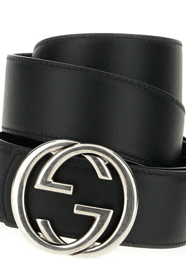 Gucci Embossed Monogrammed Leather Belt