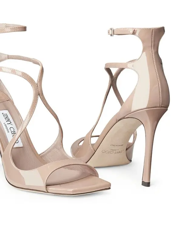 JIMMY CHOO Azia 95 Patent Leather Sandals - Multicolor