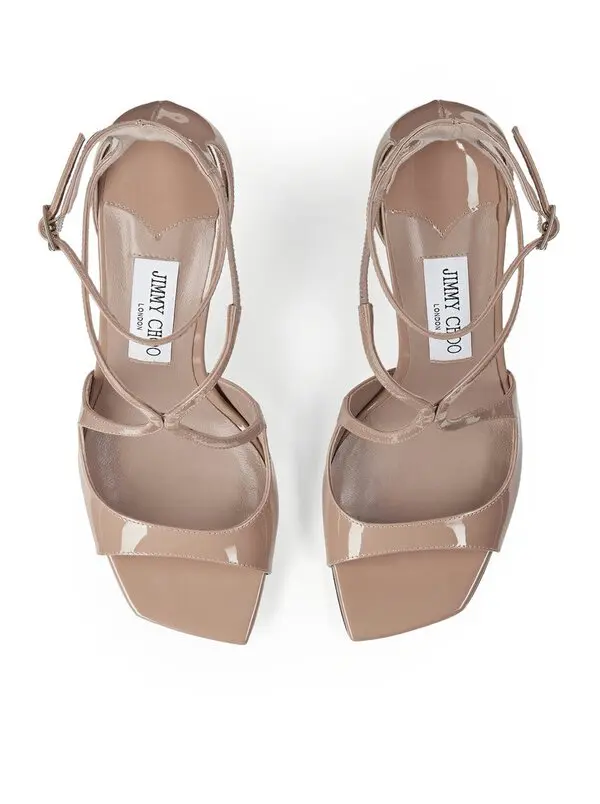 JIMMY CHOO Azia 95 Patent Leather Sandals - Multicolor