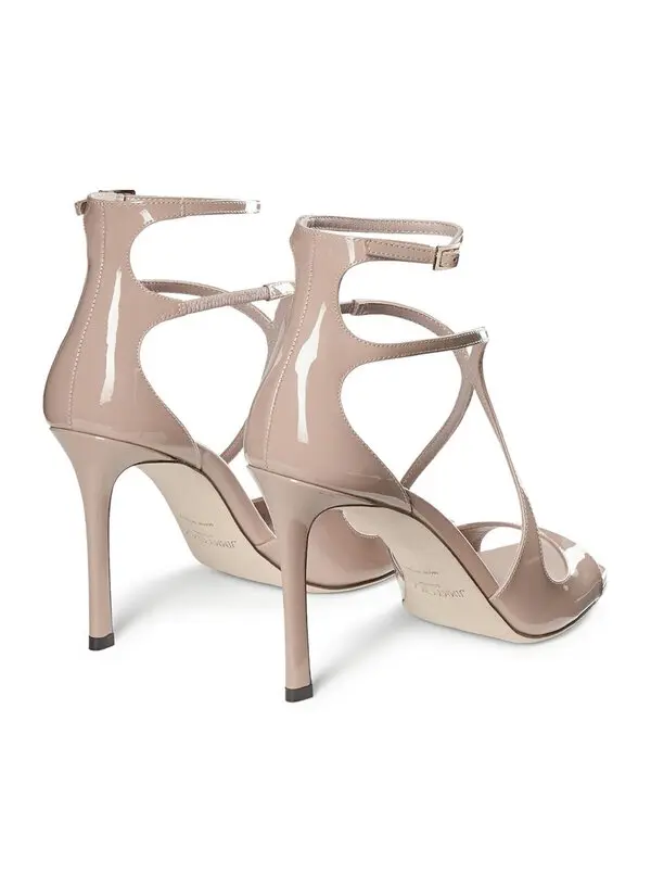 JIMMY CHOO Azia 95 Patent Leather Sandals - Multicolor