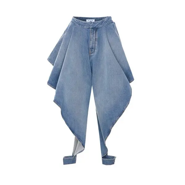 Alaïa Panelled Wide Leg Denim Jeans