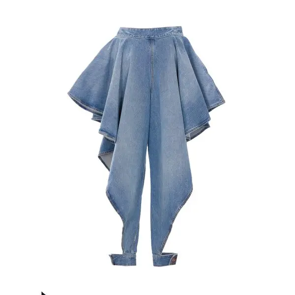 Alaïa Panelled Wide Leg Denim Jeans