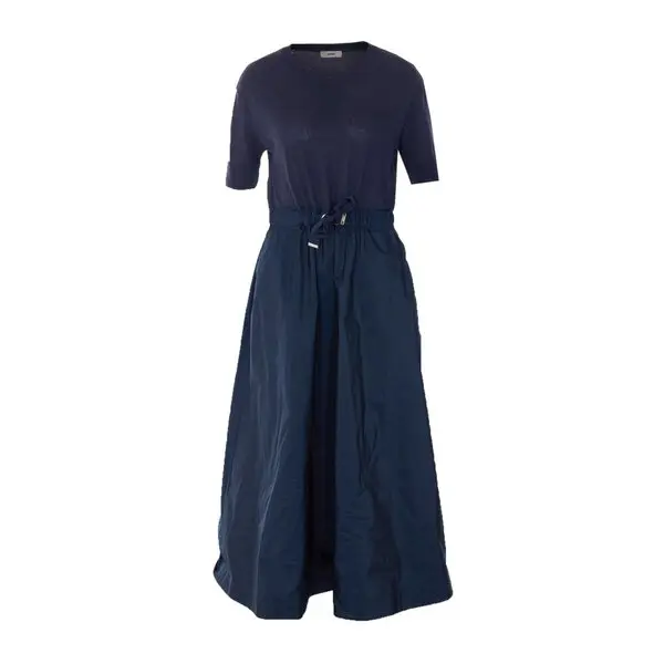 Herno Knit Effect And Techno Taffeta Dress