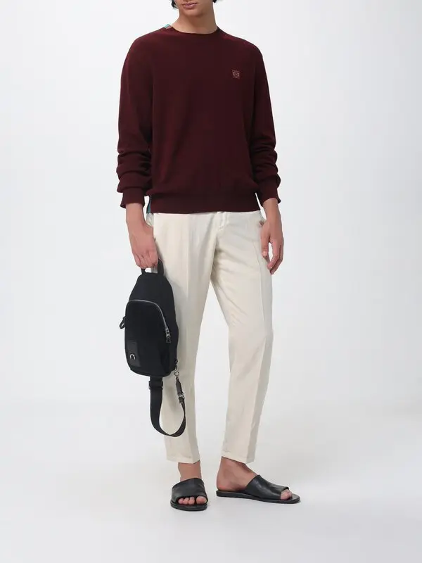 Loewe Burgundy Sweater With Contrast Stitching