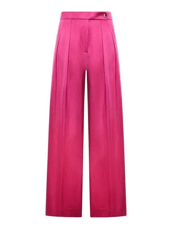 Dries Van Noten Wide Leg Pleated Trousers - Pink