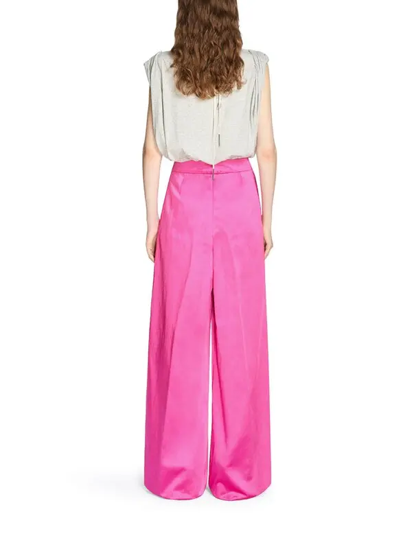 Dries Van Noten Wide Leg Pleated Trousers - Pink