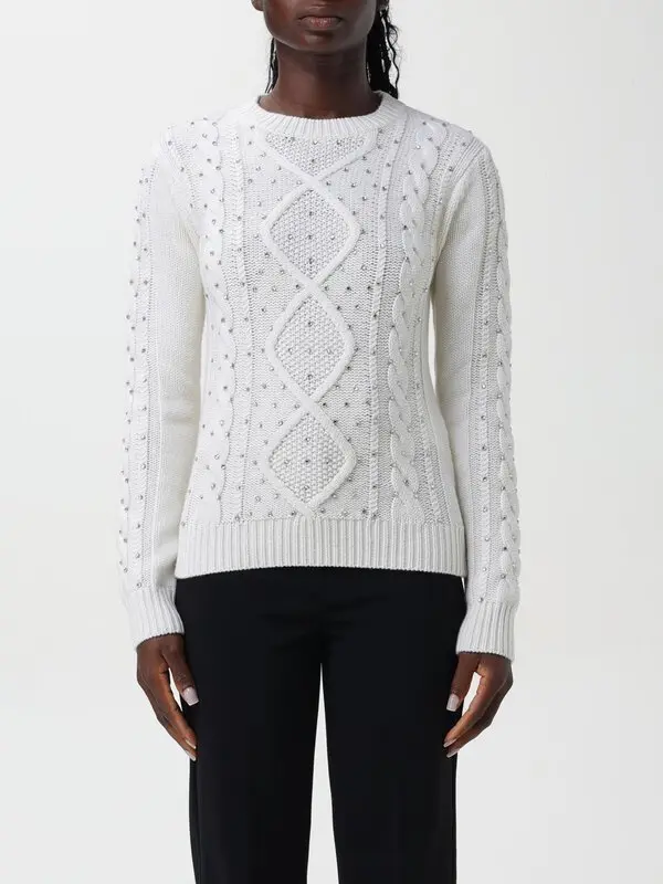 Max Mara Embellished Wool Sweater - Cream