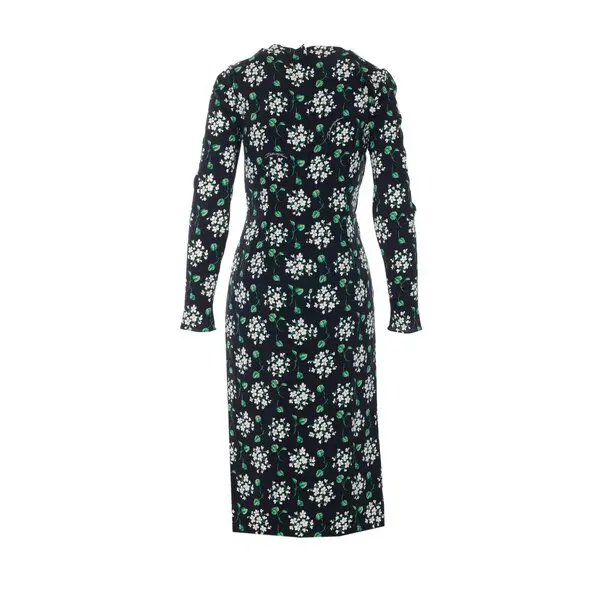Dolce & Gabbana Floral Print Charmeuse Dress - Black