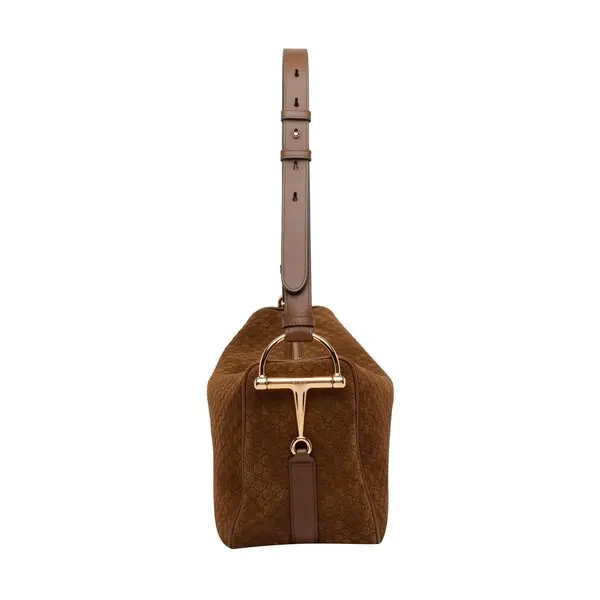 Gucci Medium Half Horsebit Shoulder Bag - Brown