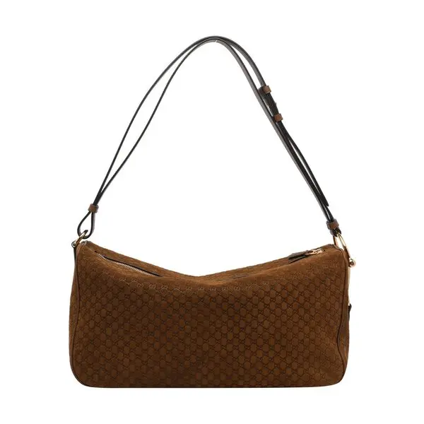 Gucci Medium Half Horsebit Shoulder Bag - Brown