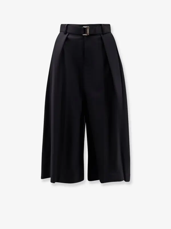 Sacai Wool Blend Bermuda Shorts - Black