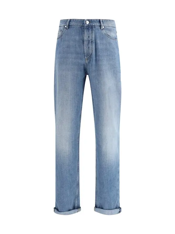 Brunello Cucinelli Cuffed Straight Leg Jeans