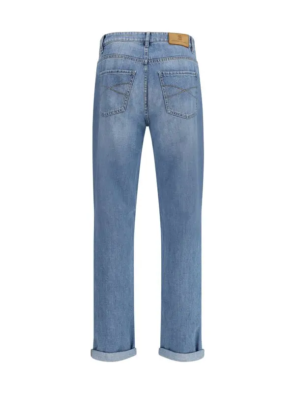 Brunello Cucinelli Cuffed Straight Leg Jeans