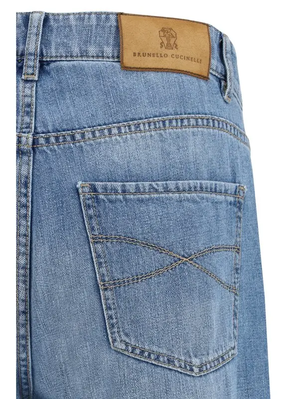 Brunello Cucinelli Cuffed Straight Leg Jeans