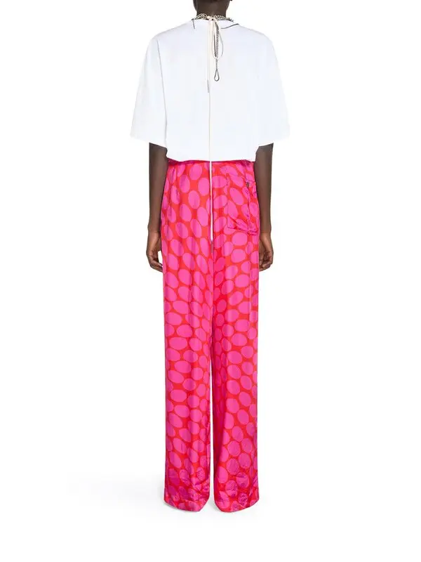 Dries Van Noten Wide Leg Trousers With Soft Ellipses Print - Pink