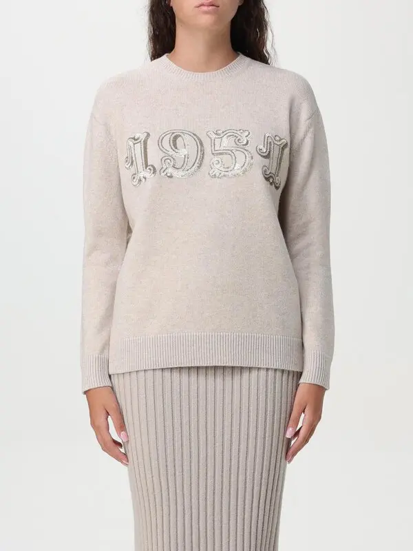 Max Mara Embellished Cashmere Blend Sweater - Cream