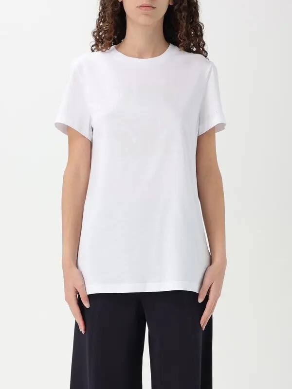 Max Mara White T-shirt With Embossed Logo