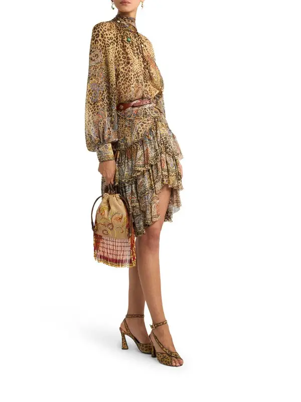 Etro Silk Ruffled Mini Skirt - Multicolor