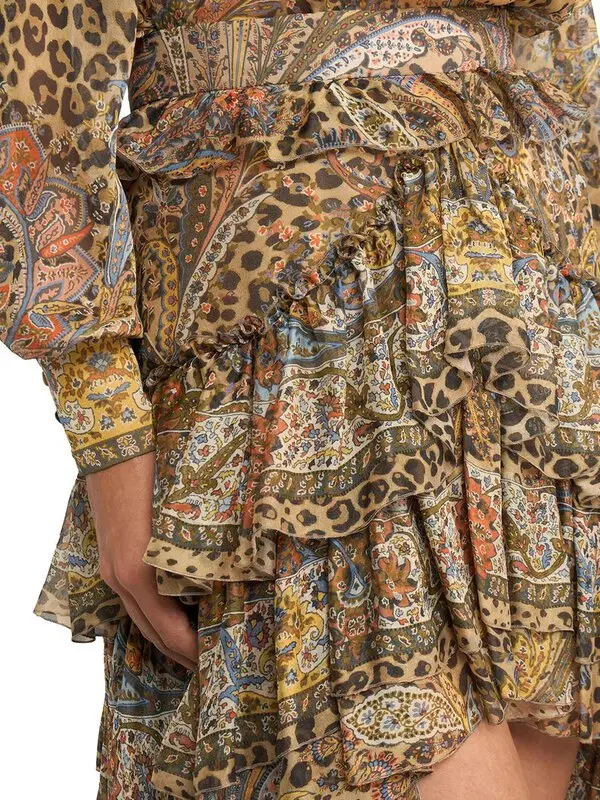 Etro Silk Ruffled Mini Skirt - Multicolor