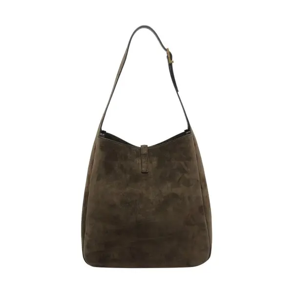 Saint Laurent Le 5 À 7 Suede Shoulder Bag - Green