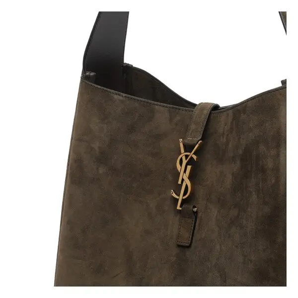 Saint Laurent Le 5 À 7 Suede Shoulder Bag - Green