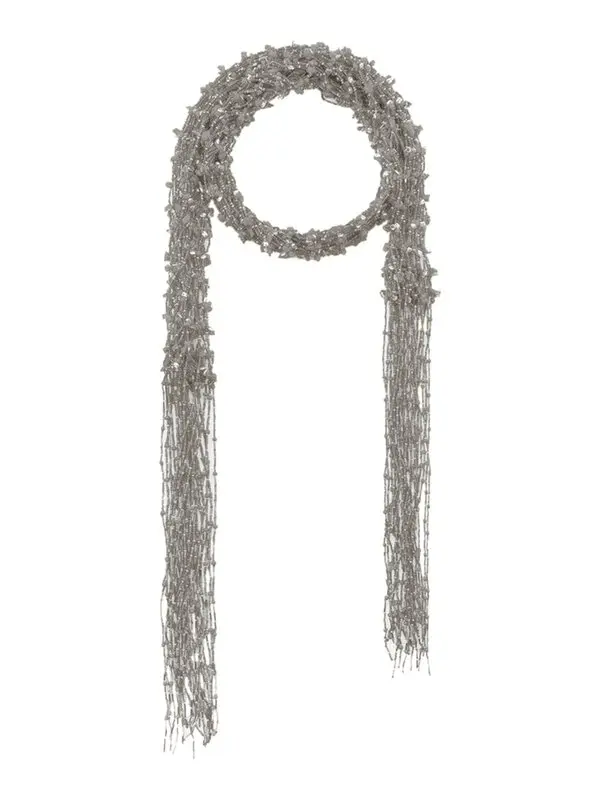 Dries Van Noten Necklace With Embroidered Scarf - Silver