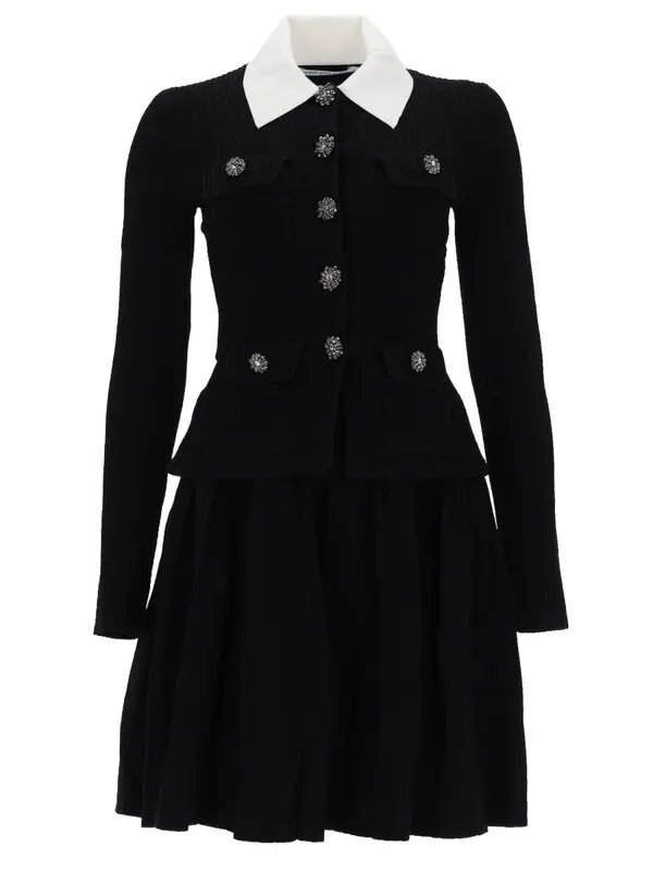 SELF-PORTRAIT Mini Dress With Contrasting Collar