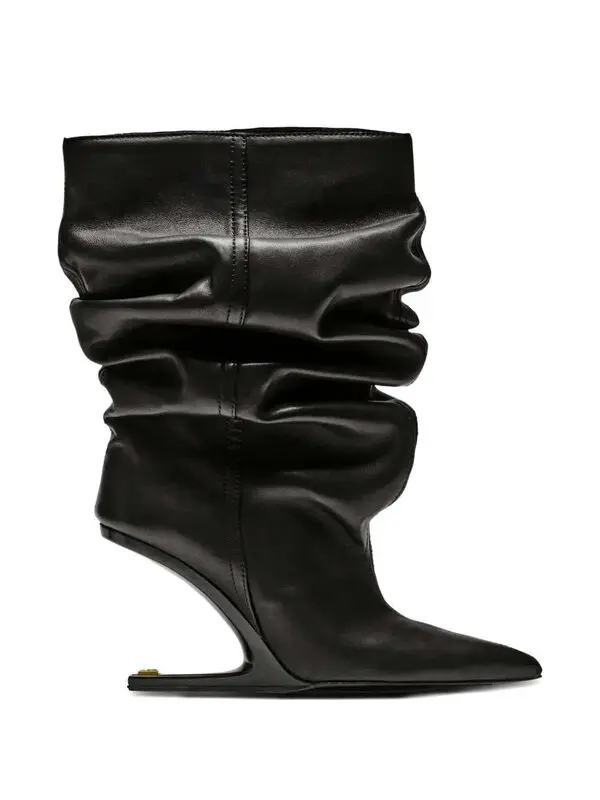 Balmain No-wedge Ankle Boots With Sculptural Heel - Black