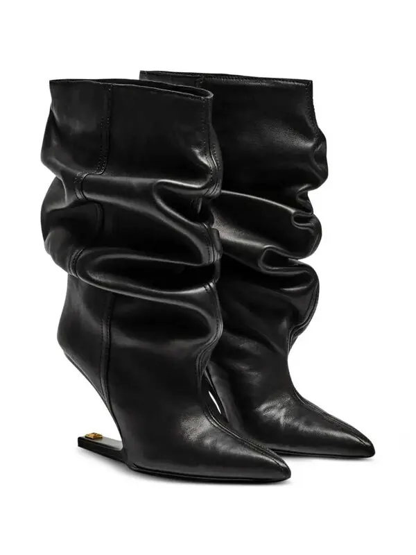 Balmain No-wedge Ankle Boots With Sculptural Heel
