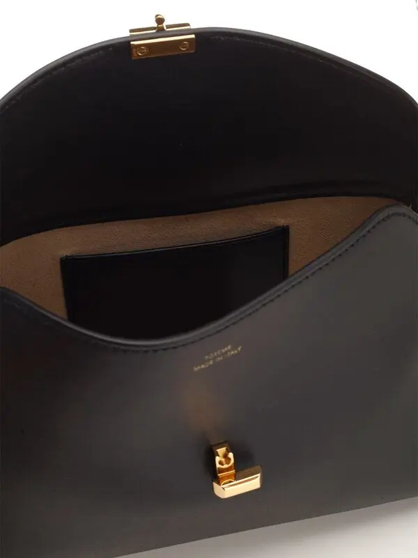 TOTEME T-lock Leather Shoulder Bag - Black