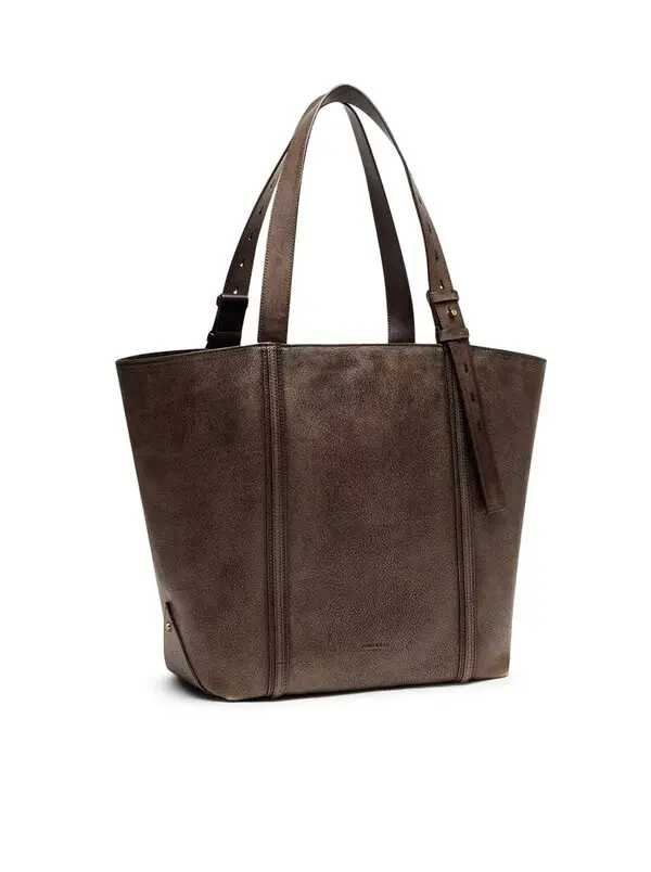 GOLDEN GOOSE 24/7 East West Bag In Distressed Leather - Brown
