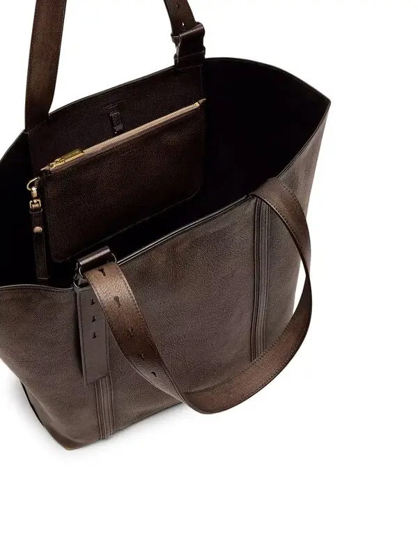 GOLDEN GOOSE 24/7 East West Bag In Distressed Leather - Brown