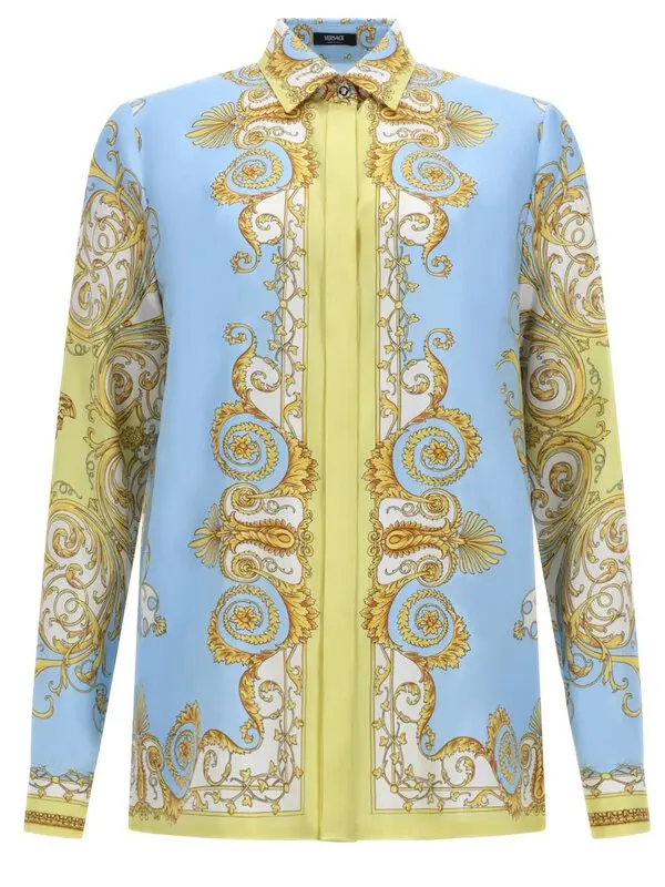 Versace Baroque Print Silk Shirt - Multicolor