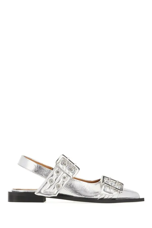 GANNI Flat Sandals With Buckles - Multicolor
