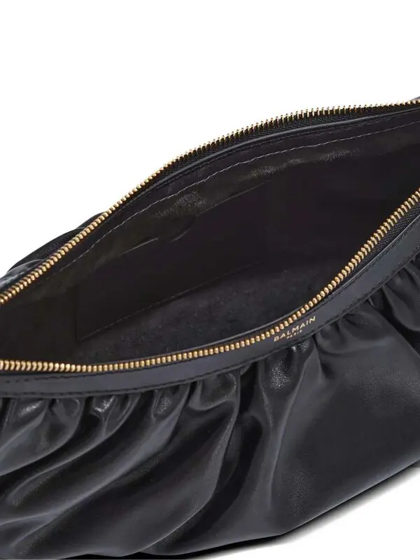 Balmain Ebene" Ruffled Shoulder Bag