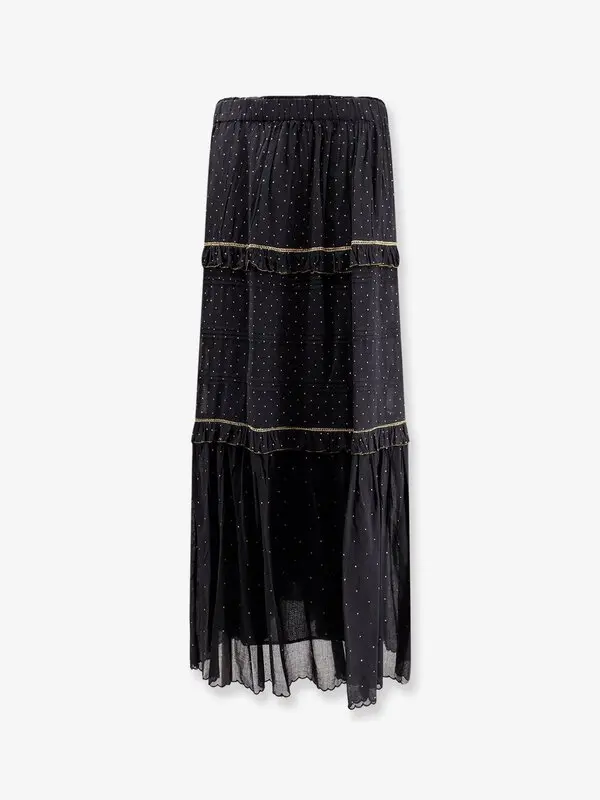 Isabel Marant Étoile Polka Dot Tiered Maxi Skirt - Black