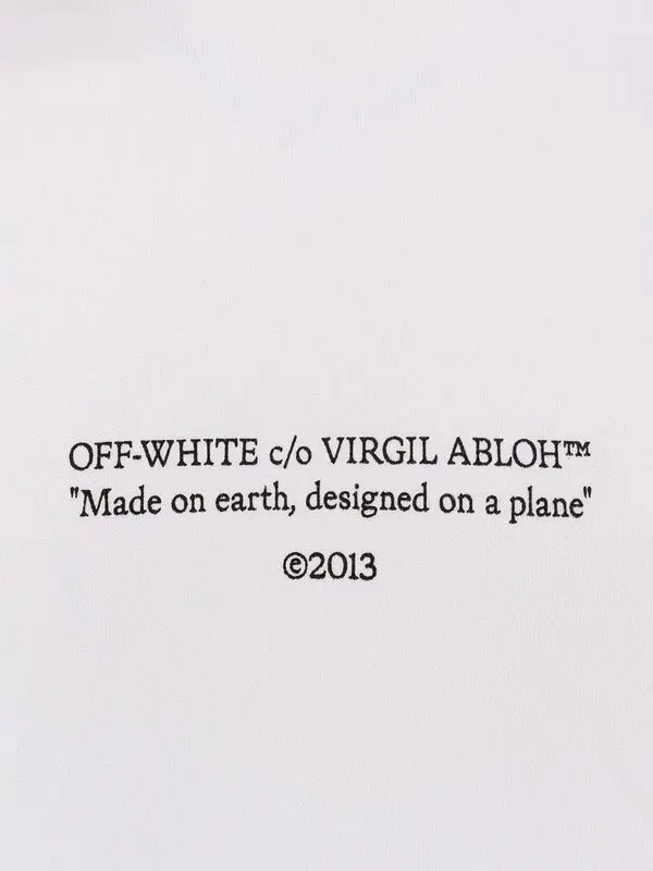 Off-White Cotton Sweatshirt With Frontal Logo Print - White