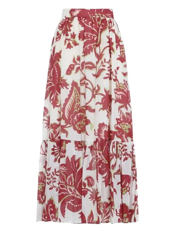 Etro Flounce Hem Maxi Skirt With Elastic Waist - Multicolor