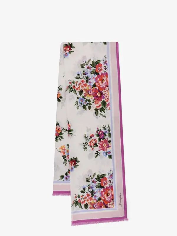 Dolce & Gabbana Floral Print Cotton Beach Wrap