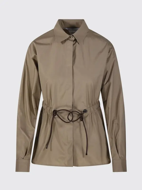 Max Mara Cotton Shirt With Drawstring Waist - Green
