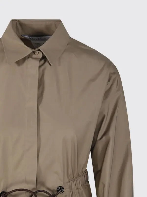 Max Mara Cotton Shirt With Drawstring Waist - Green