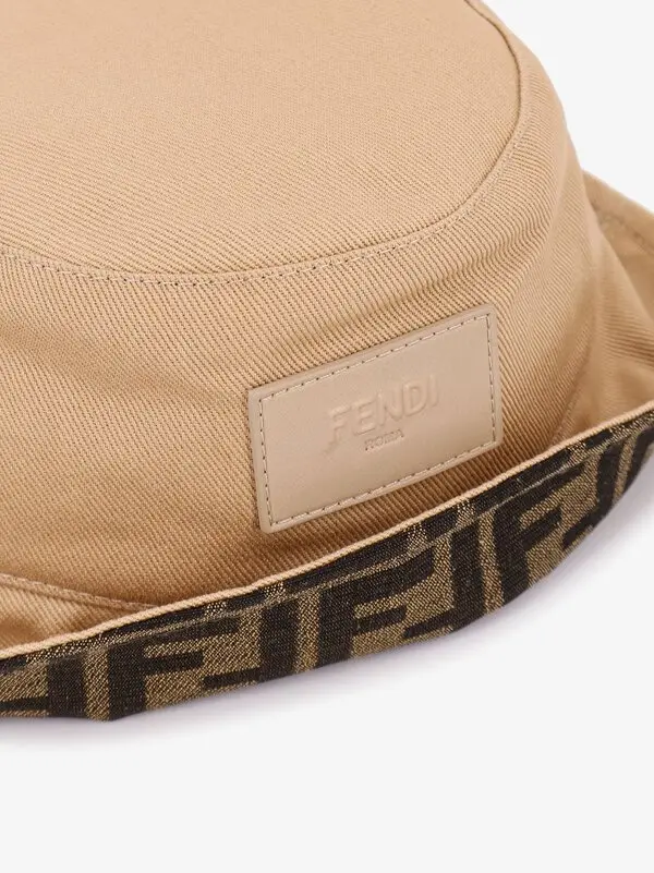 Fendi Cotton Bucket Hat With Ff Jacquard Lining - Multicolor