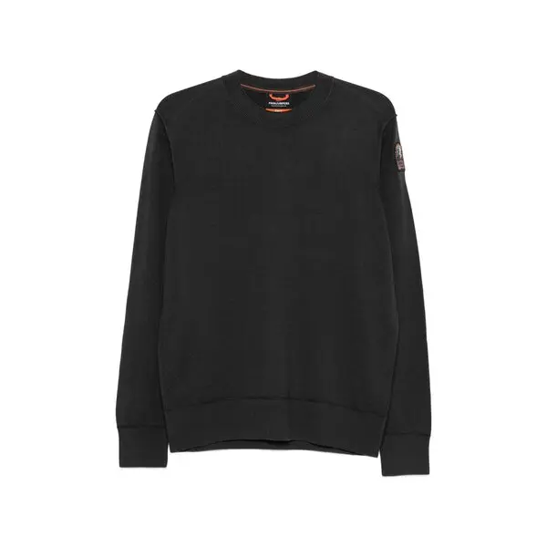 PARAJUMPERS Ribbed Crew Neck Sweatshirt With Logo Patch